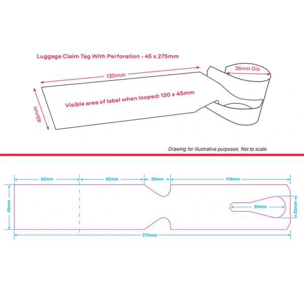 Hotel Luggage Claim Tag 45 X 275mm | Nectarine Print