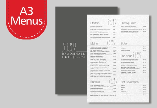 Laminated Restaurant & Bar Menus Printing | Nectarine Print