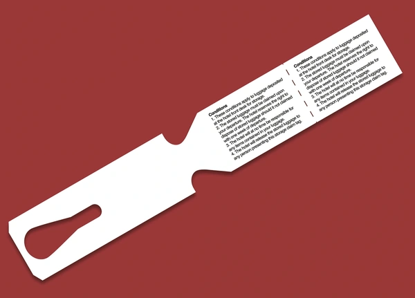 Hotel Luggage Claim Tag 45 X 275mm | Nectarine Print